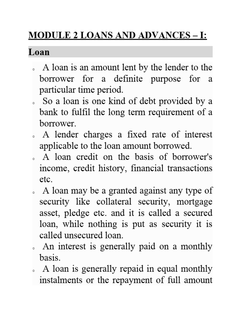 module 2 | PDF | Loans | Credit Card