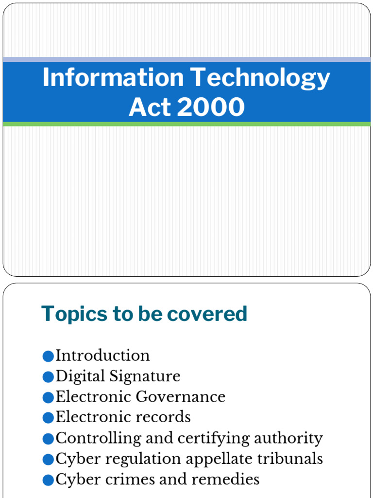 Unit 4 Information Technology Act 2000 | PDF | Public Key Certificate | Public Key Cryptography