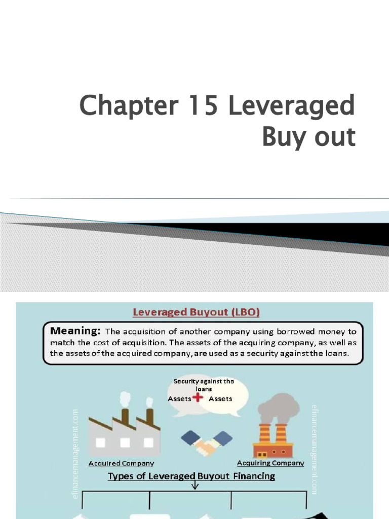 Chapter 9 Leveraged Buyout | PDF | Leveraged Buyout | Debt