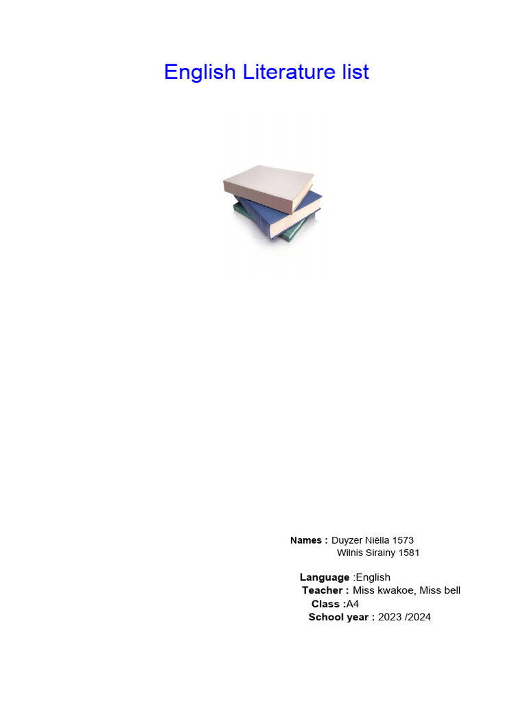 English Literature List | PDF