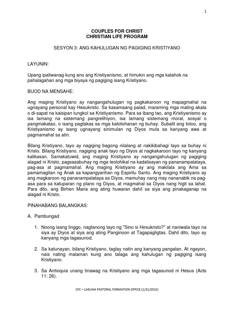 Talk 3. Ang Kahulugan NG Pagiging KR | PDF