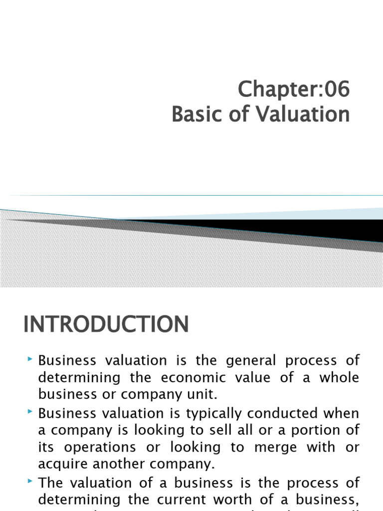 Chapter 12 Basic of Valuation | PDF | Business Valuation | Book Value