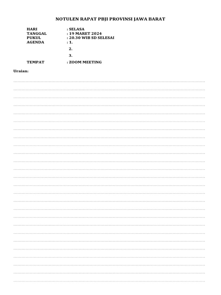 Notulen Tanpa Kop | PDF