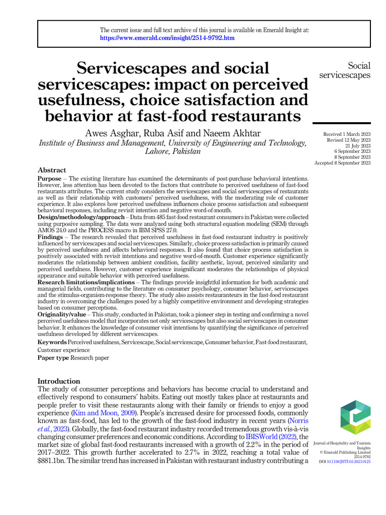 ServiceScape 10-1108 - JHTI-03-2023-0125 | PDF | Customer Satisfaction | Survey Methodology