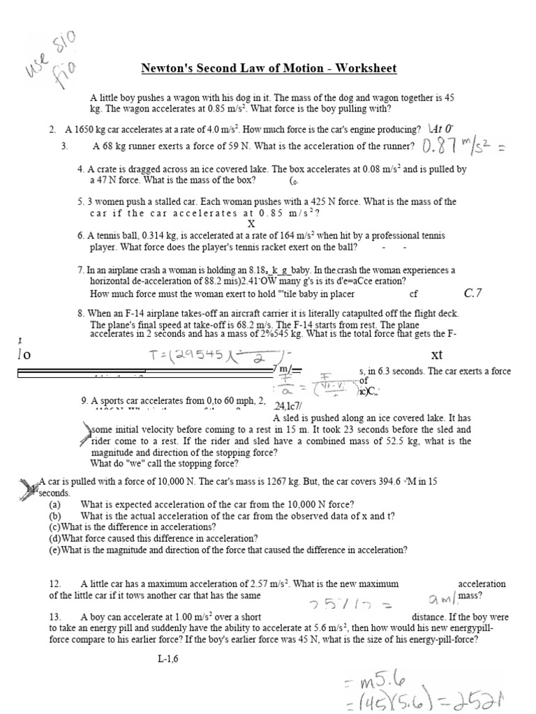 Newtons Laws and Momentum Key | PDF | Force | Momentum