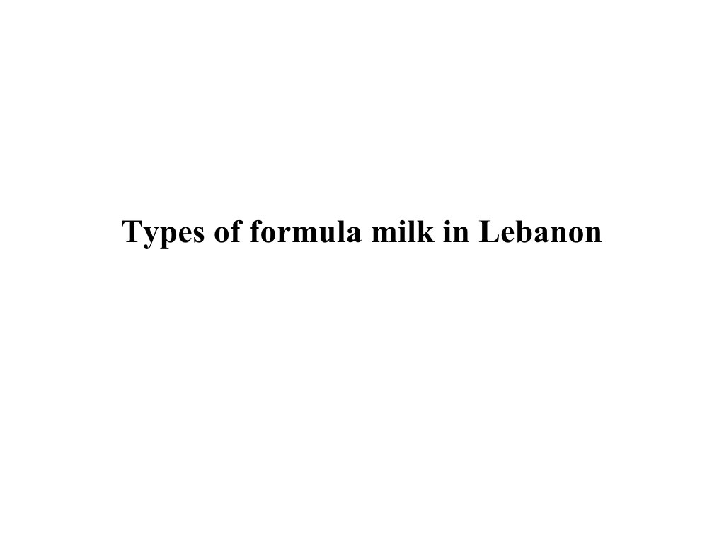 Milk Formulas | PDF
