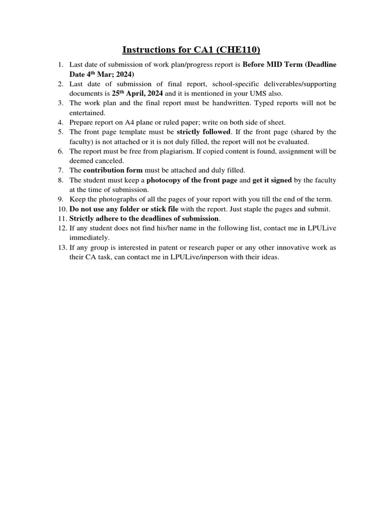 K23GD CA1 Topic Allocation | PDF