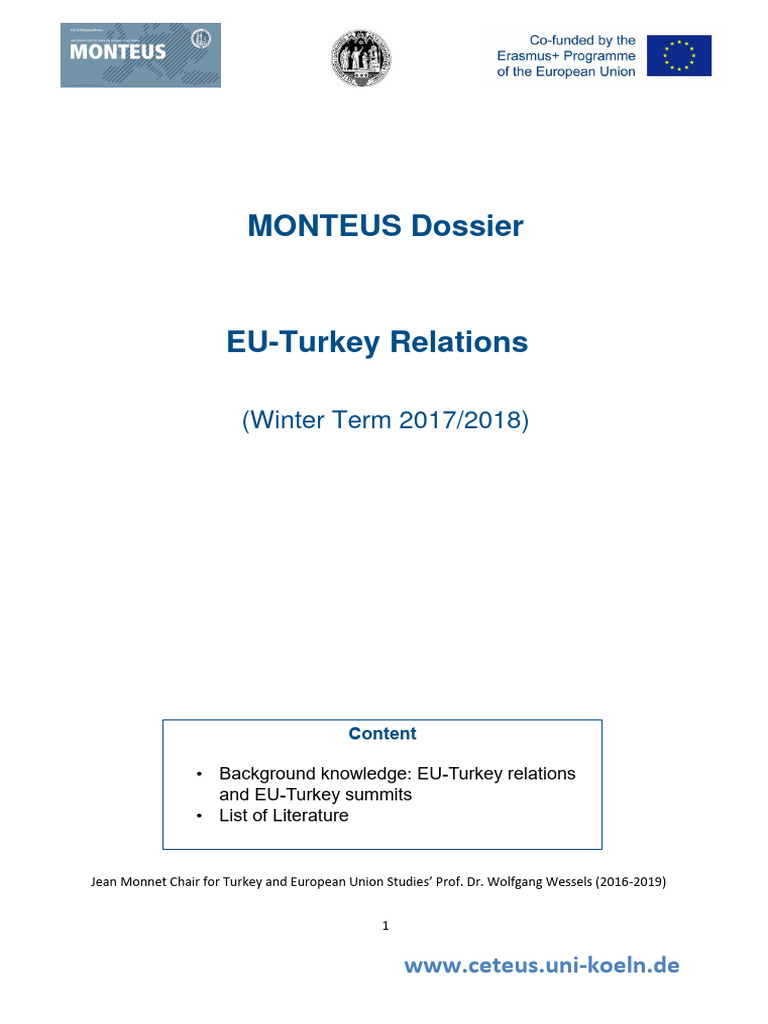EU-Turkey Relations Overview 2017-2018 | PDF | European Union | Government