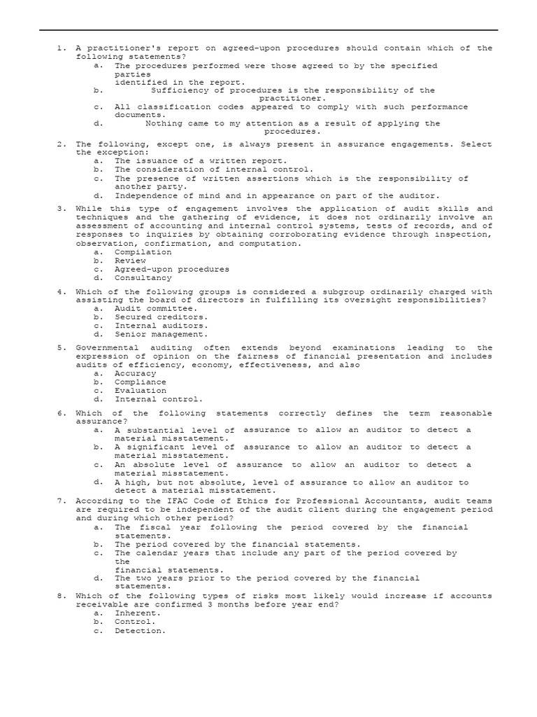 Auditing-Problem | PDF | Internal Control | Financial Audit