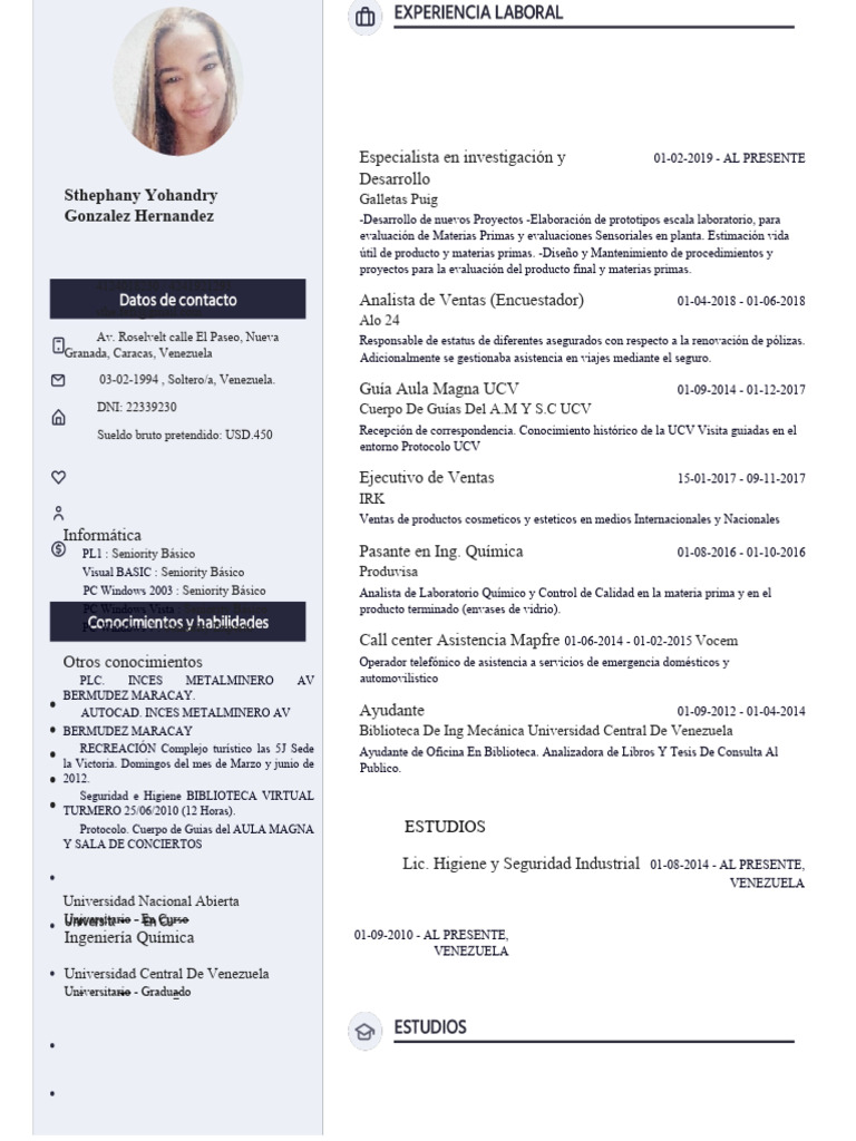 Curriculum Sthephany Gonzalez | PDF | Venezuela