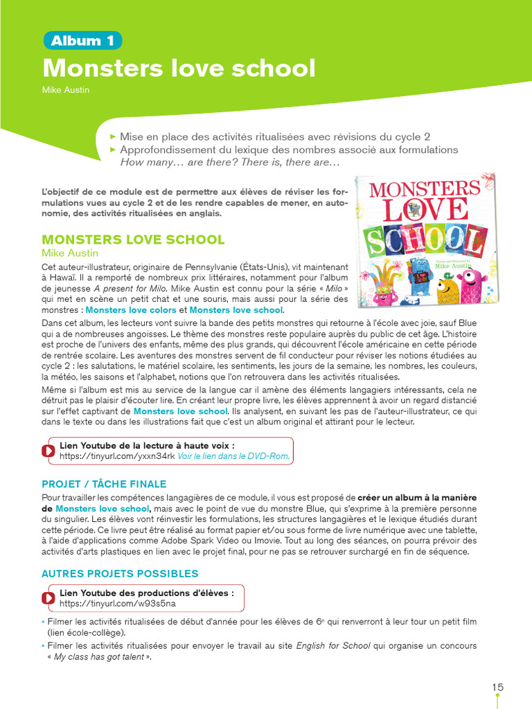 Séquence 1 Monsters Love School | PDF | Langue anglaise | Linguistique