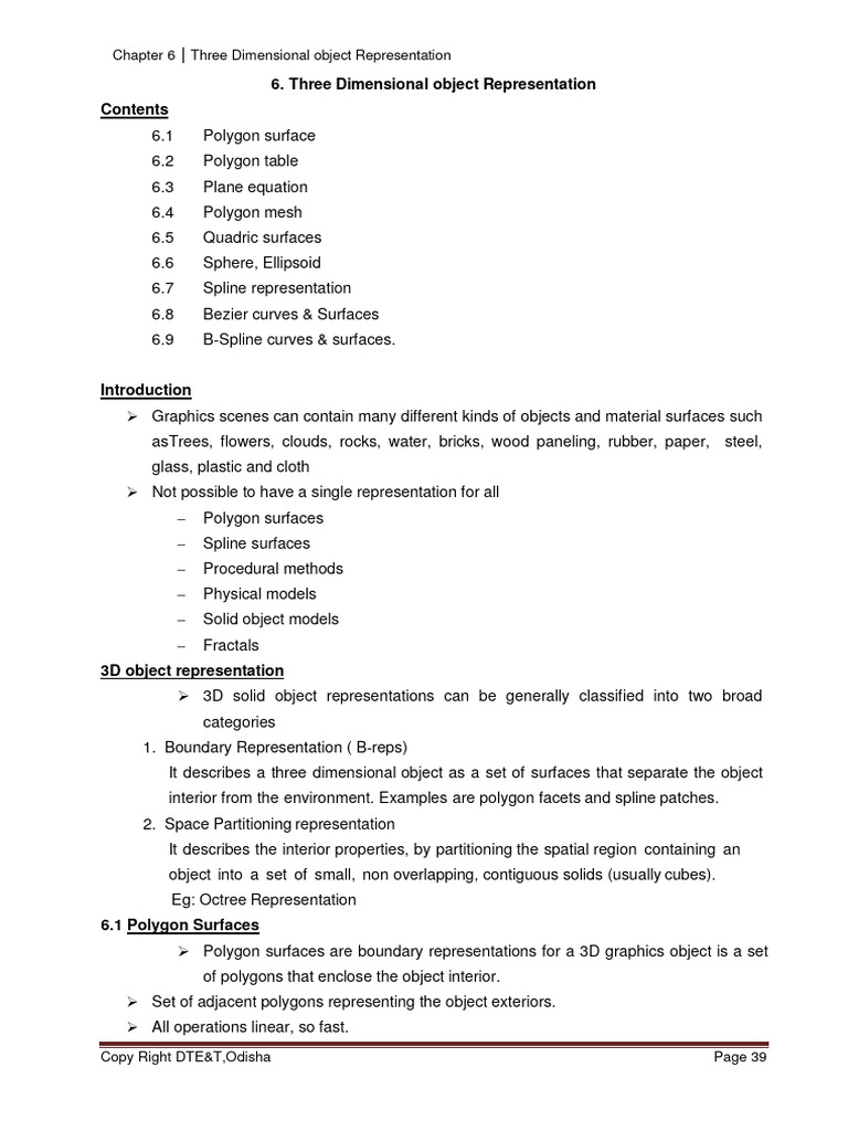 96813 6 Three Dimensional Object Representation Pdf Spline