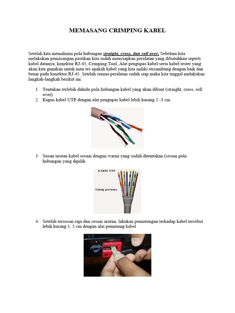 Panduan Crimping Kabel UTP dan RJ-45 | PDF