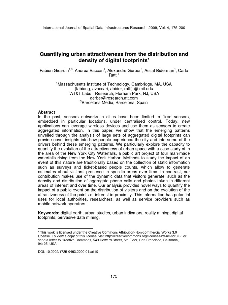 Quantifying Urban Attractiveness From The Distribution and Density of ... Quantifying Urban Attractiveness From The Distribution and Density of ...