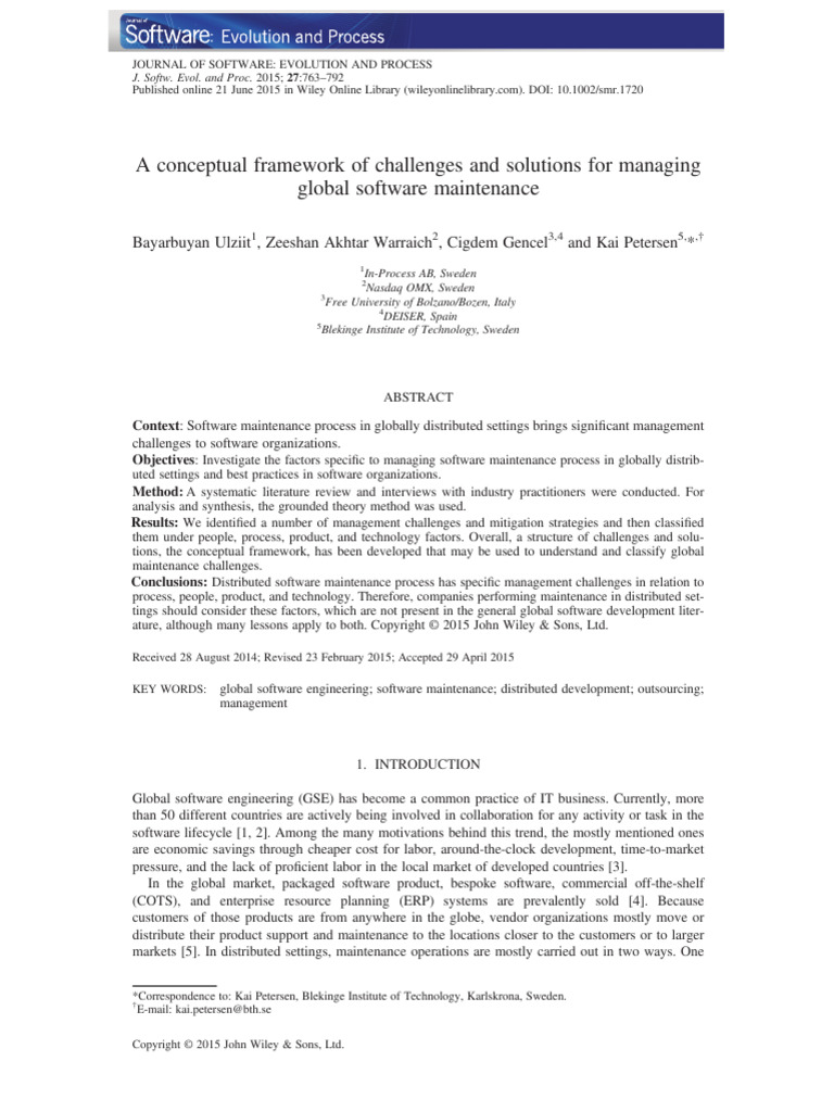 A conceptual framework of challenges and solutions for managing global ...