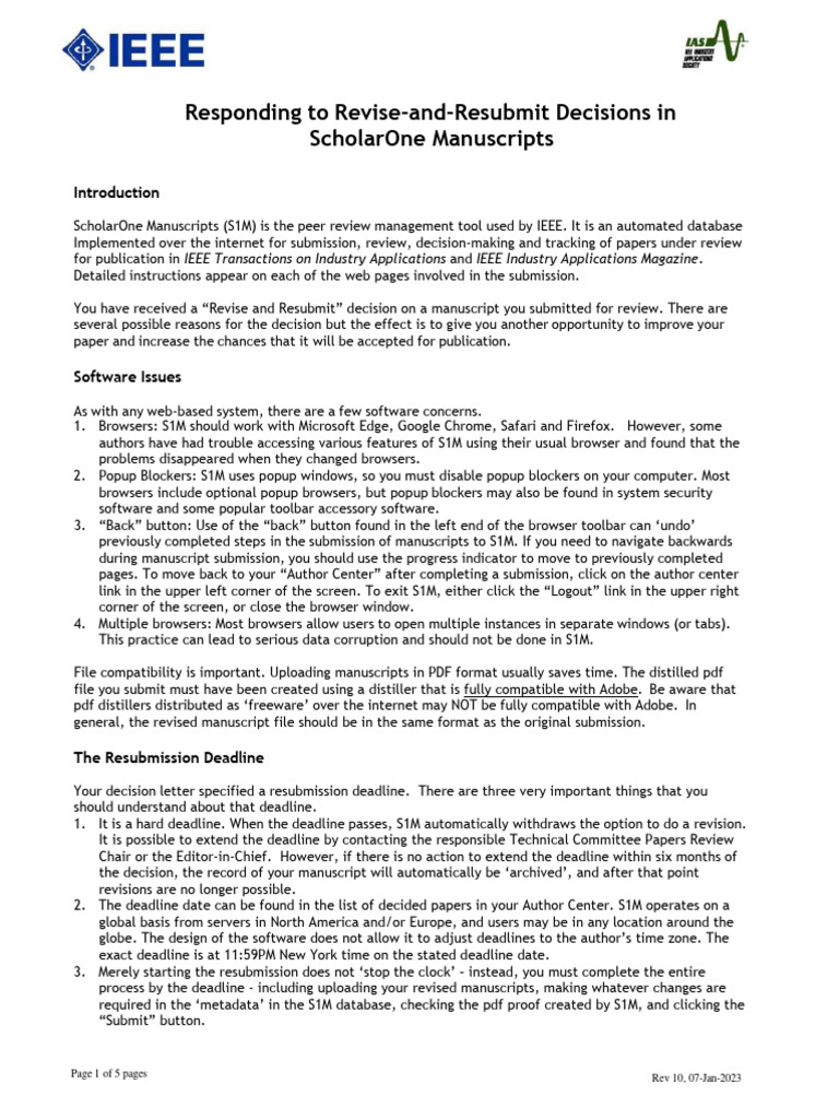 Resubmitting Manuscripts Rev 10 | PDF | Information Technology | Software