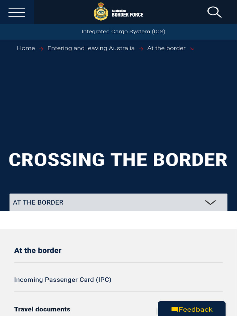 Border Crossing Guidelines Australia | PDF