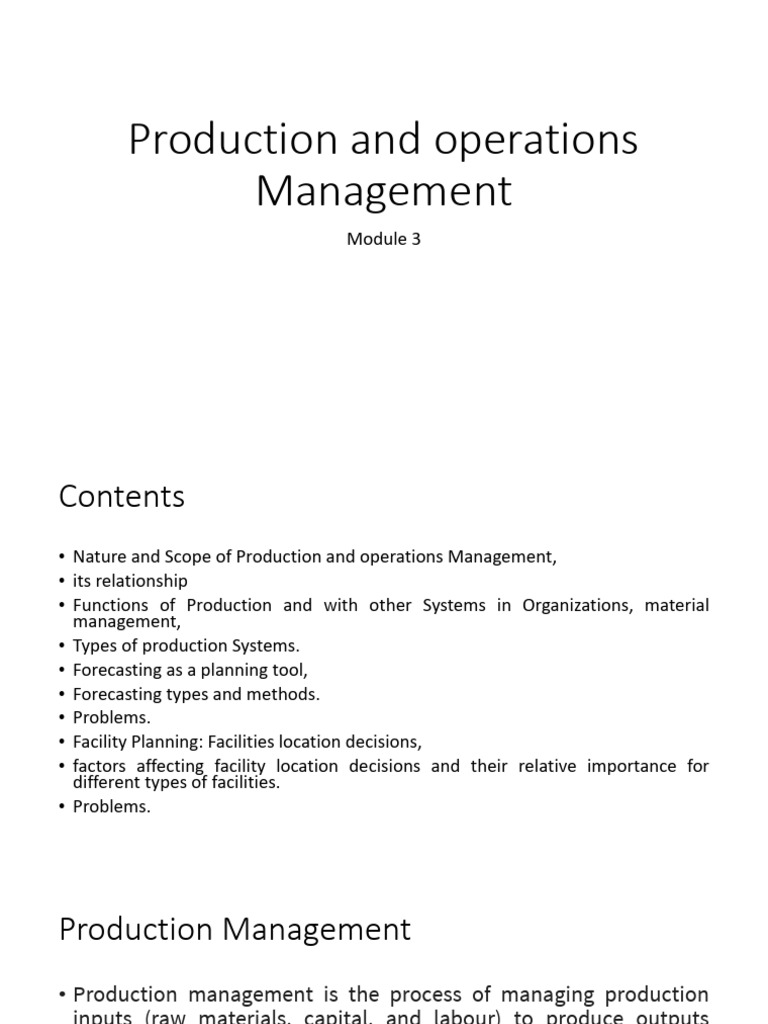 Module 3 | PDF | Forecasting | Production Function