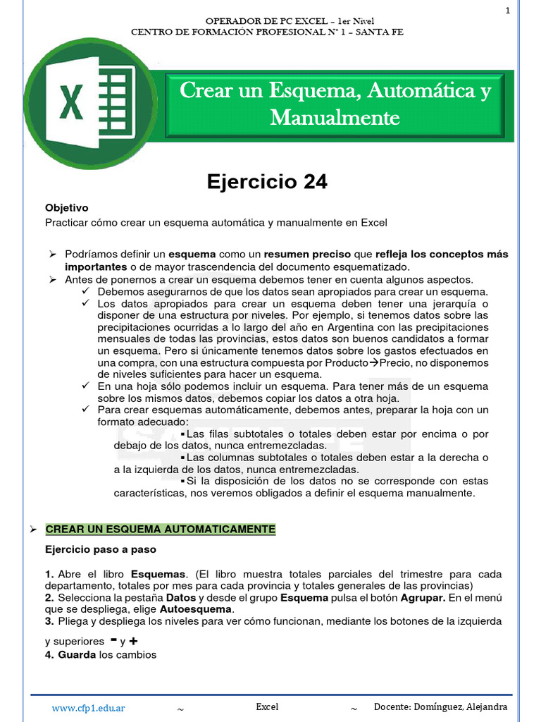 EJERCICIO 24 -Crear un esquema automática y Manualmente | PDF
