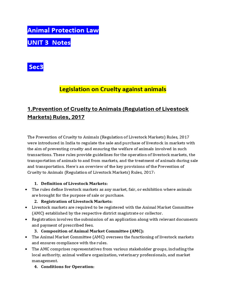 Animal Cruelty Prevention Rules 2017 | PDF | Animal Welfare | Cruelty ...