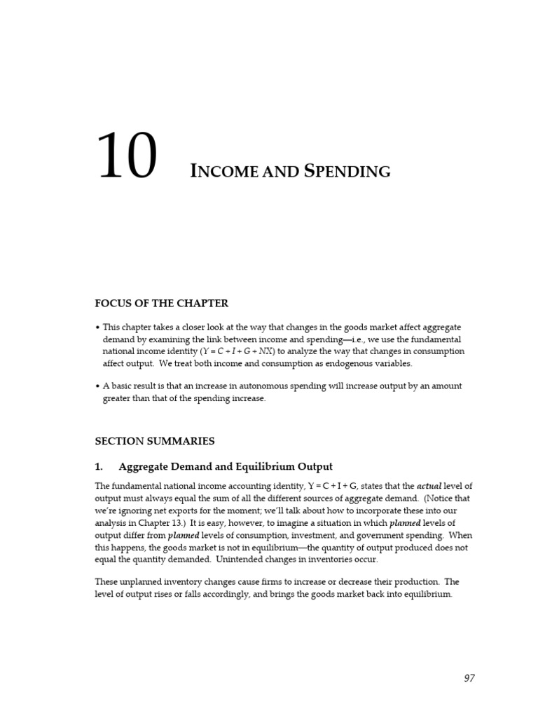 Chapter 10 Study Guide | PDF | Consumption (Economics) | Output (Economics)