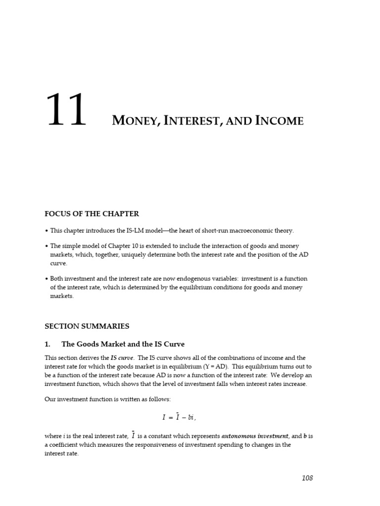 Chapter 11 Study Guide | PDF | Economic Equilibrium | Interest