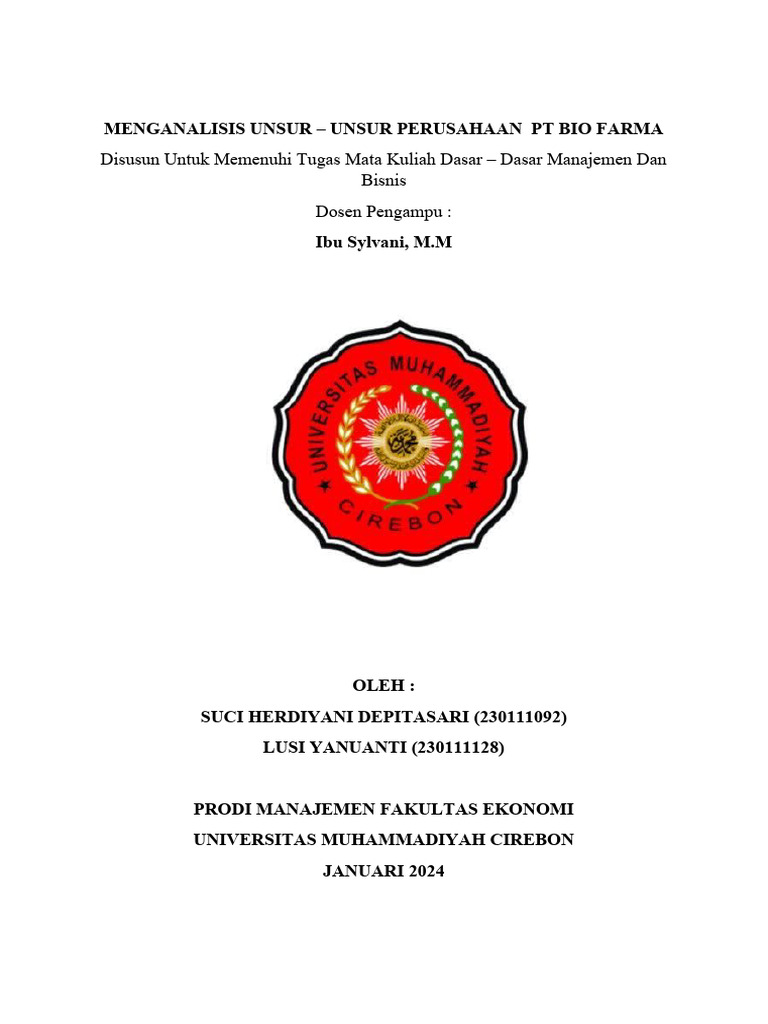 Analisis Perusahaan PT Bio Farma | PDF