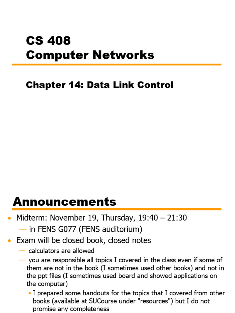 14-Data Link Control | PDF | Transmission Control Protocol | Computer Data