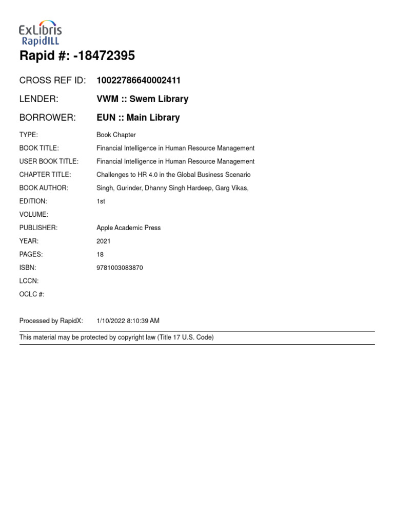Challenges of HR4.0 | PDF | Human Resource Management | Automation