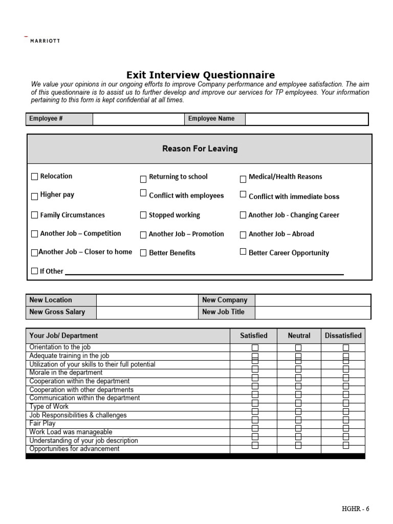 6.exit Interview | PDF | Employment | Job Satisfaction