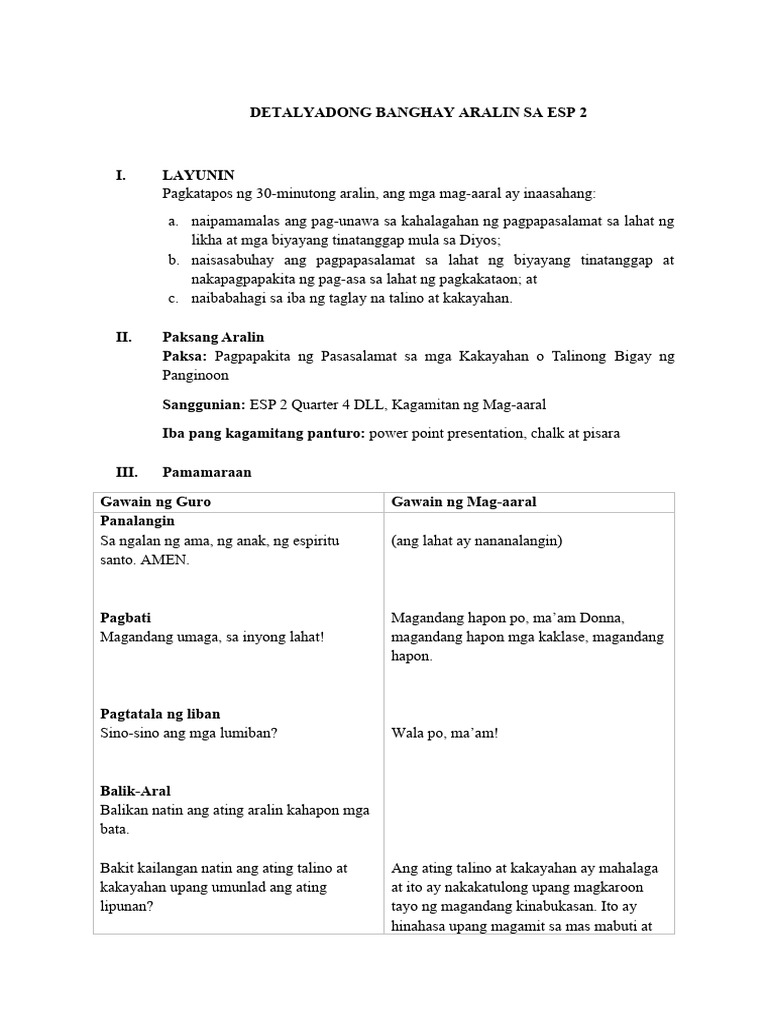 W6 DLP ESP 2 Day 4 | PDF