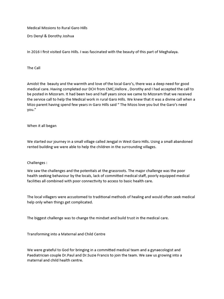 Medical Missions To Rural Garo Hills | PDF | Human Life Stages | Medicine