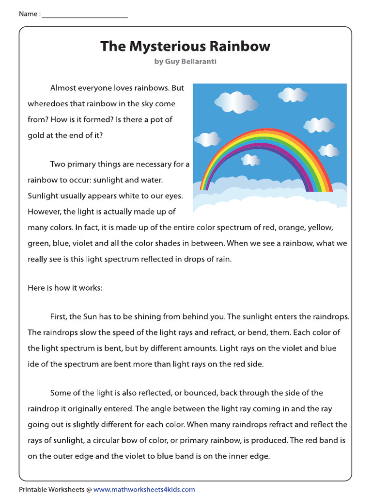 Comprehension Mysterious Rainbow | PDF