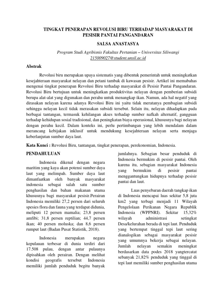 Penerapan Revolusi Biru di Pangandaran | PDF
