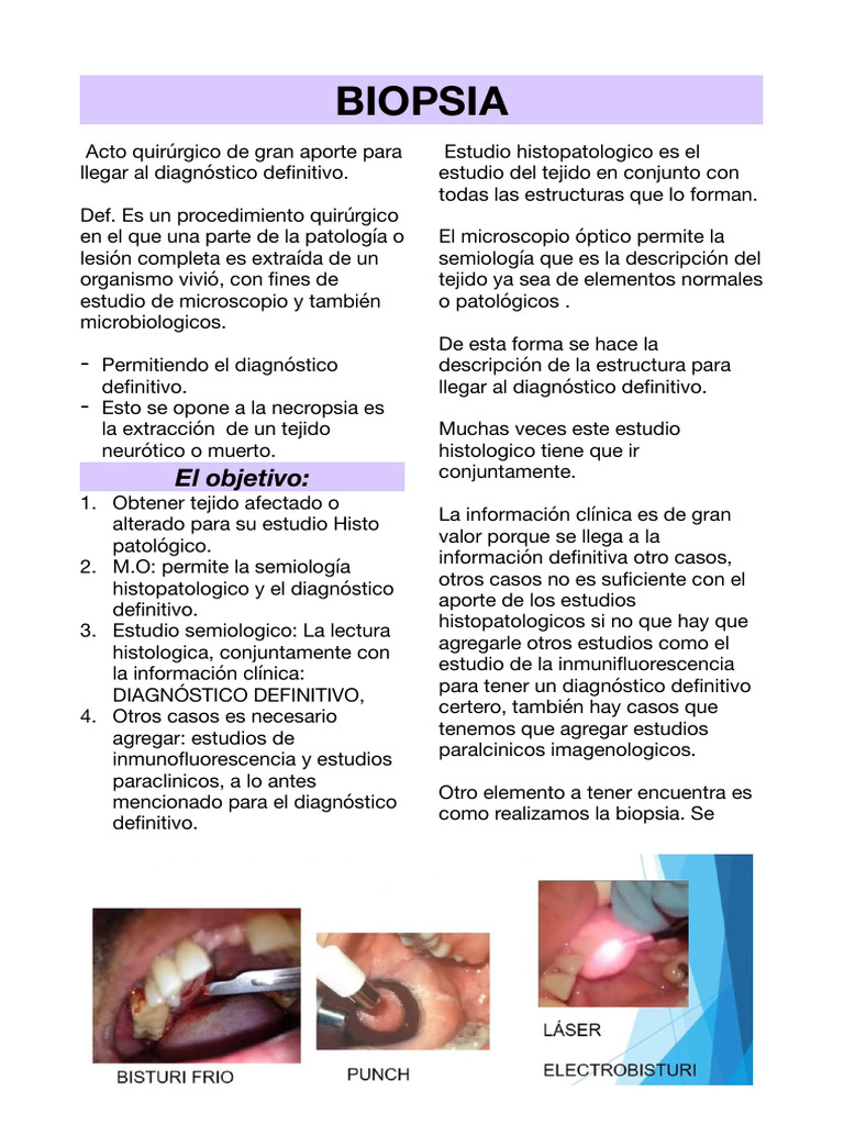 Protocolo y Tipos de Biopsia Histopatológica | PDF | Biopsia | Cáncer