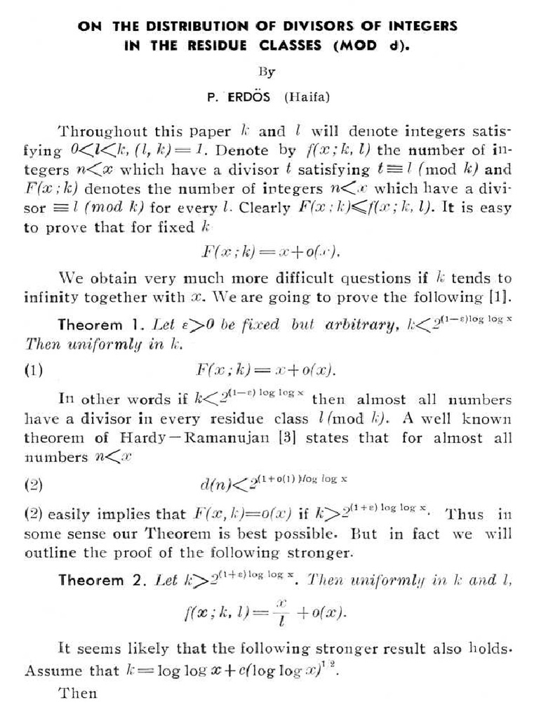 1965-10erdos | PDF | Prime Number | Mathematical Proof