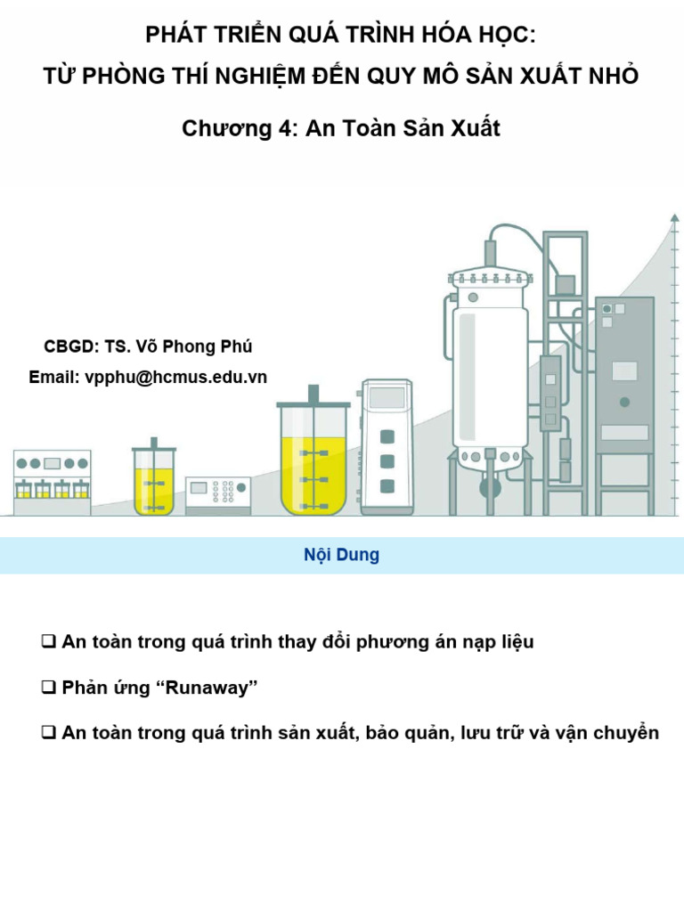 Chemical Project Scale Up Chương 4 An toàn sản xuất | PDF