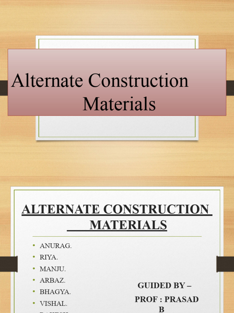 Alternate Construction Materials. | PDF | Concrete | Cement