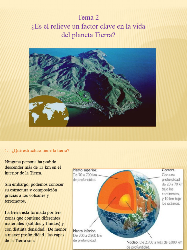 Estructura y Formación del Relieve Terrestre | PDF | Placas tectónicas ...