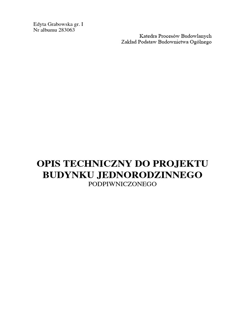 Opis Techniczny | PDF