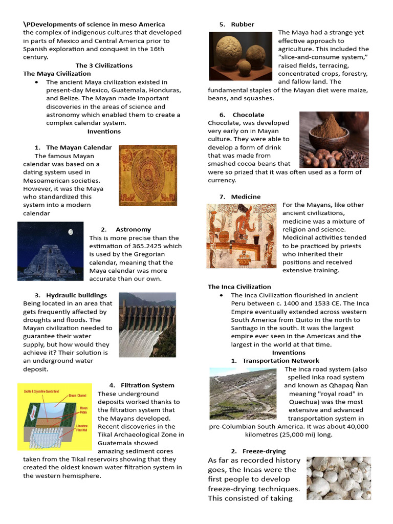 Group 1 STS Outline | PDF | Maya Civilization | Inca Empire