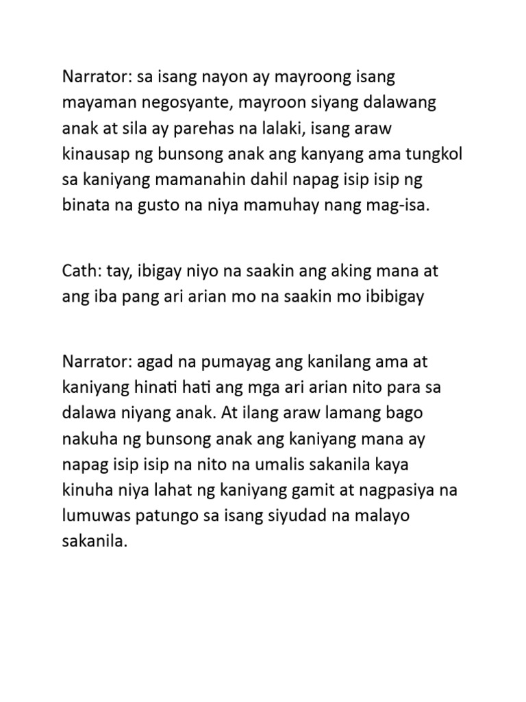 Parabula Filipino 1 | PDF