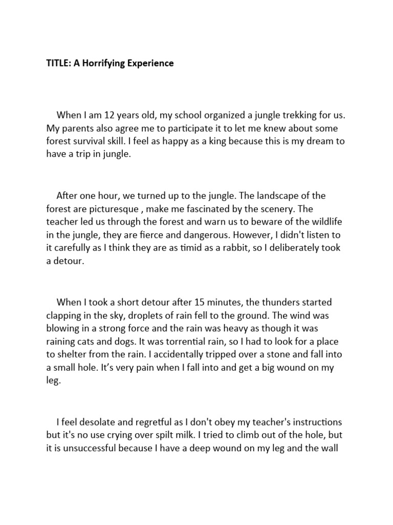 A Horrifying Experience | PDF