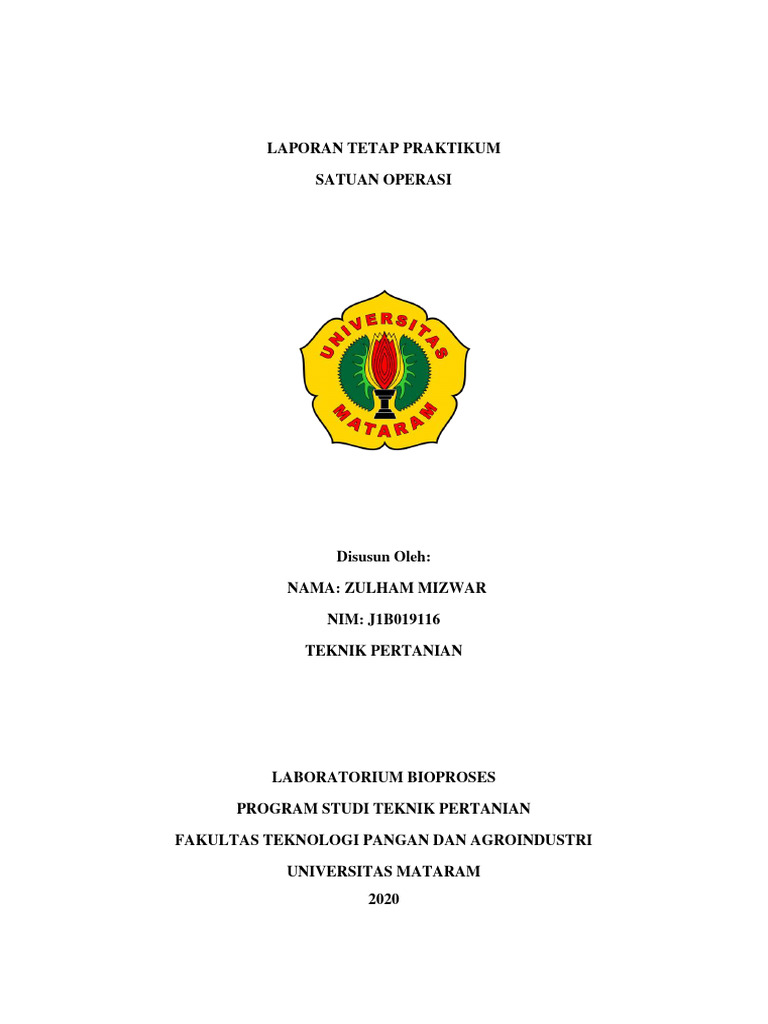 Laporan Tetap Praktikum Satuan Operasi | PDF