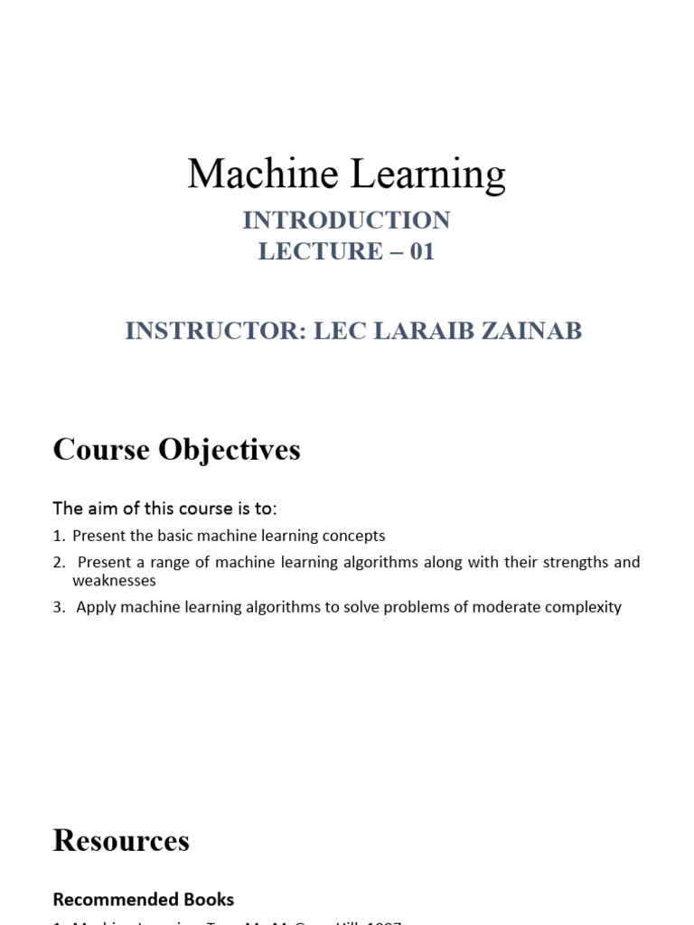 Machine Learning-lecture 01 | PDF | Machine Learning | Cluster Analysis