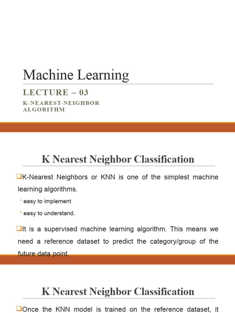 Machine Learning-Lecture 03 | PDF | Statistical Classification | Machine Learning