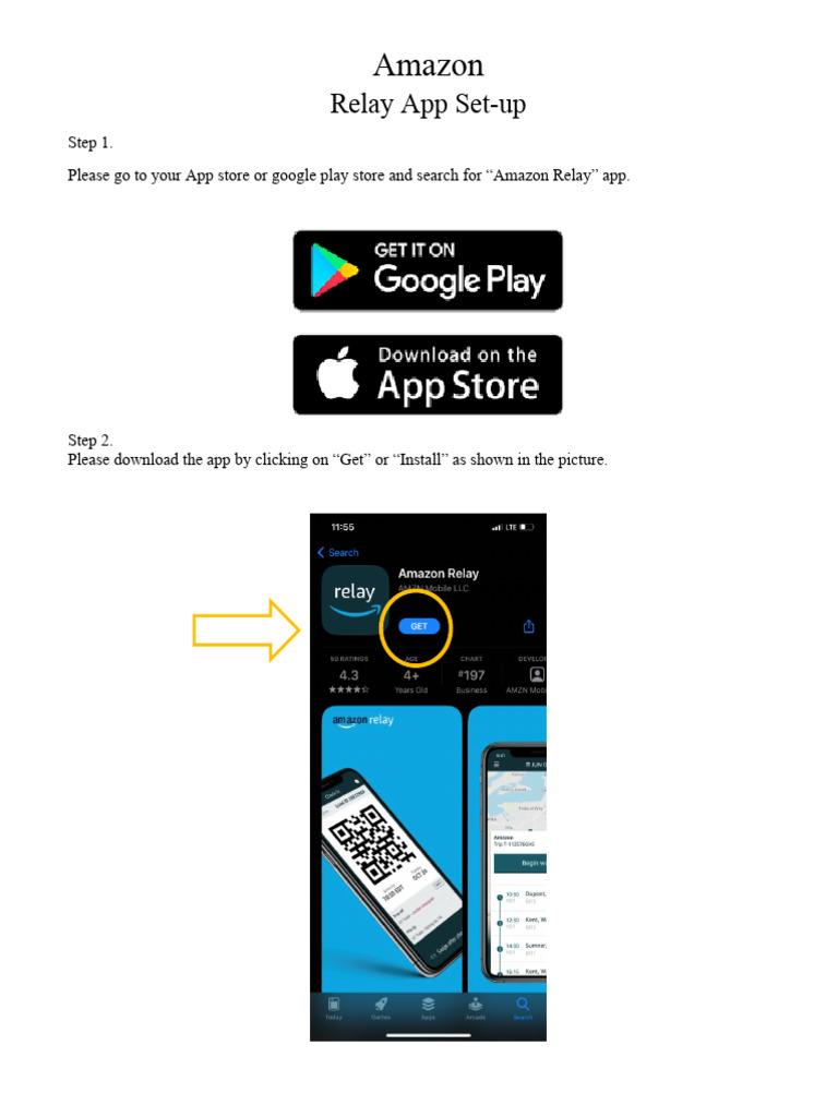 Amazon Relay App Set-Up | Download Free PDF | Google Play | Mobile ...