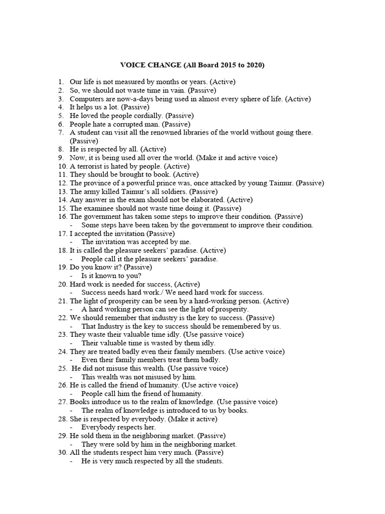 Voice Change Exercises for Students | PDF