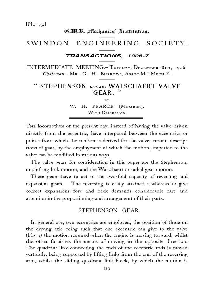 Stephenson vs Walschaert Valve Gear Analysis | PDF | Steam Engine | Engines
