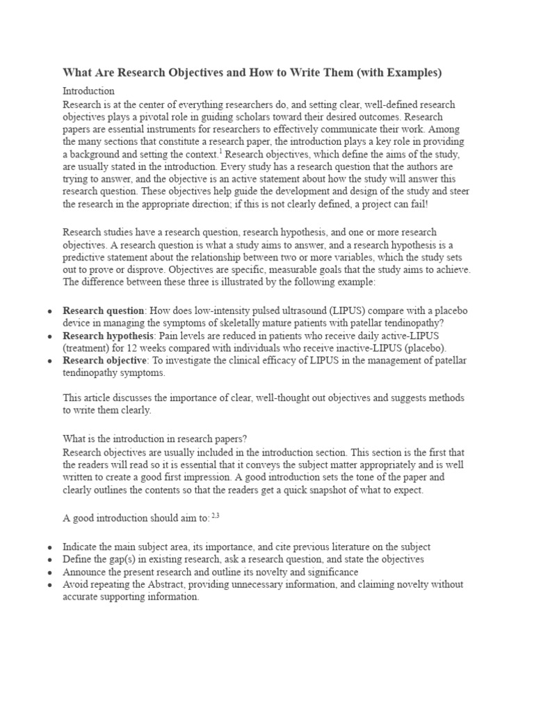 What Are Research Objectives and How To Write Them | PDF | Methodology ...